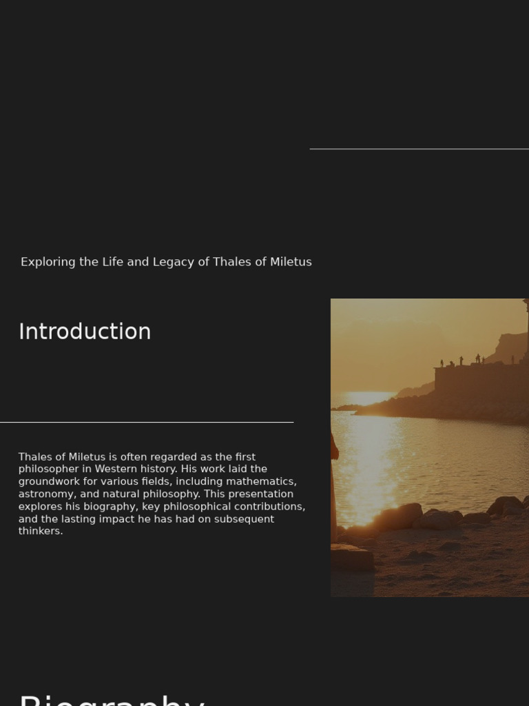 Exploring The Life and Legacy of Thales of Miletus | PDF | Natural ...