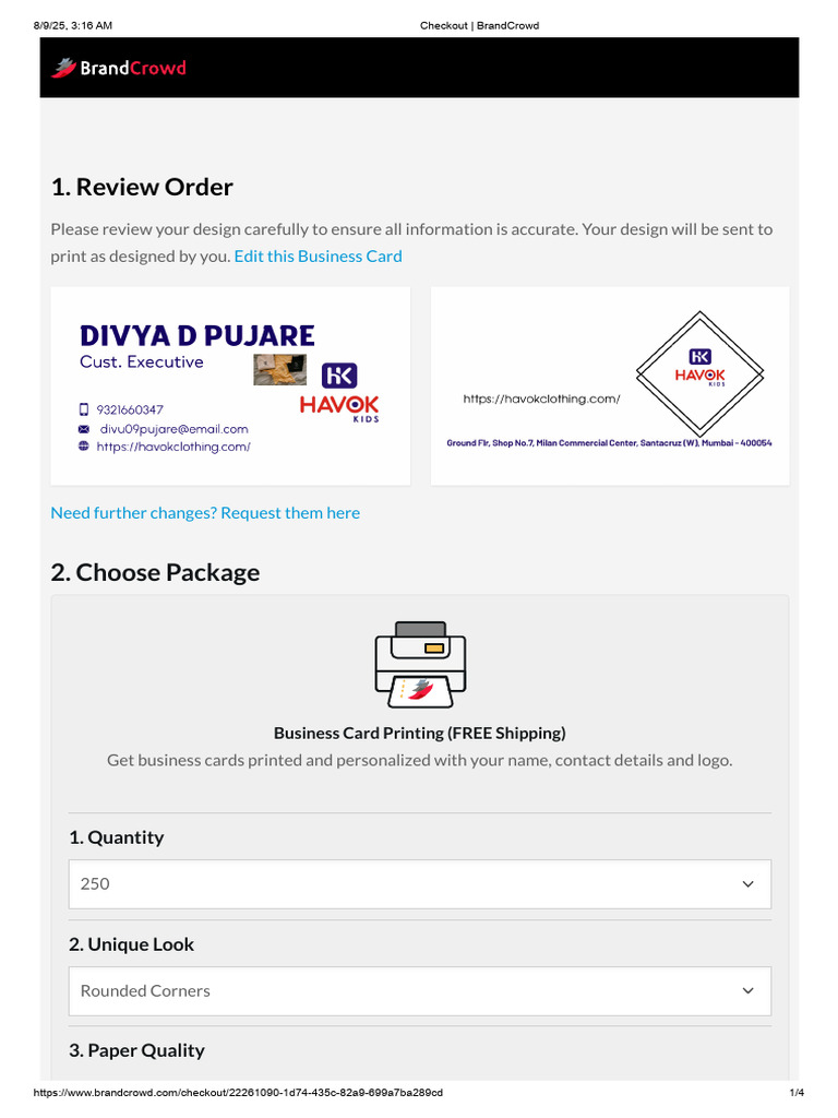 Divya Visiting Card | PDF