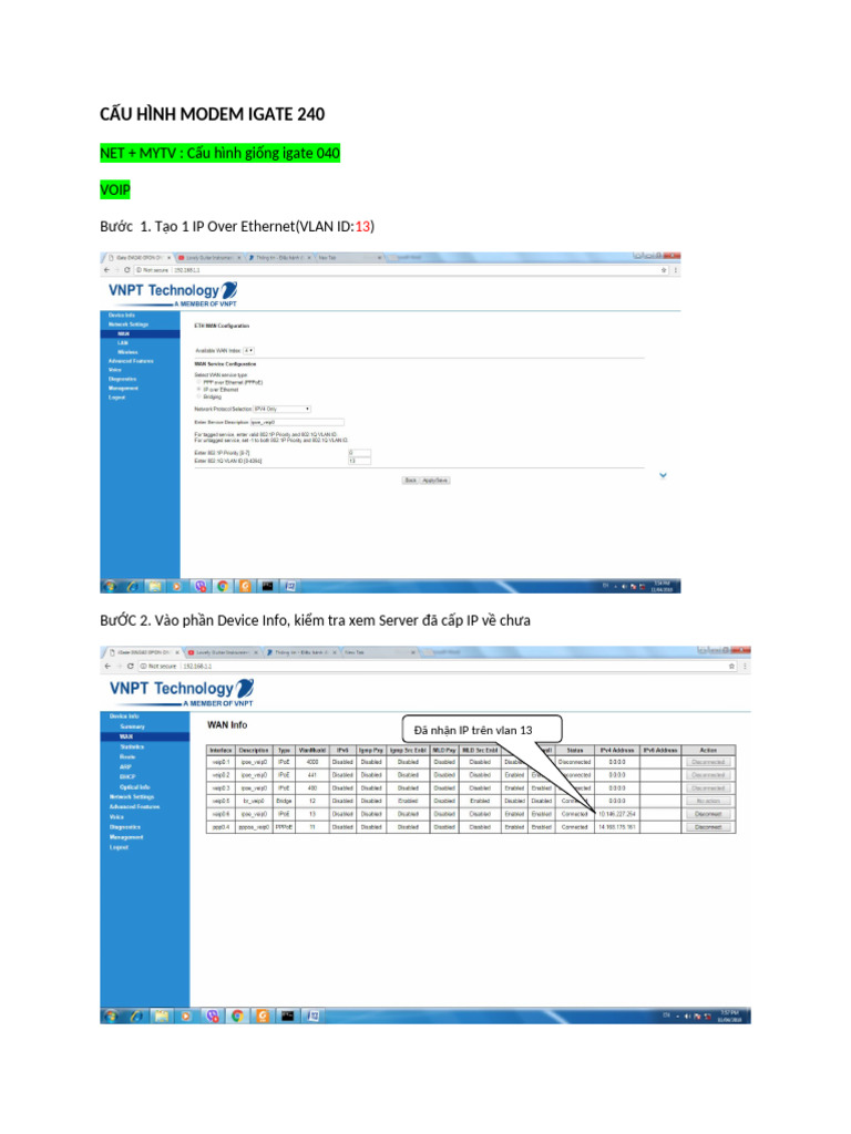 MODEM - IGATE - 240 - P1 Va P3 - Final 1 | PDF