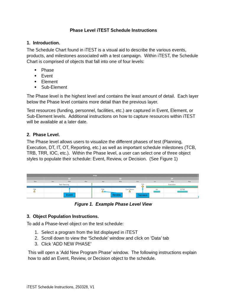 iTEST Phase Level Schedule Guide | PDF | Computing