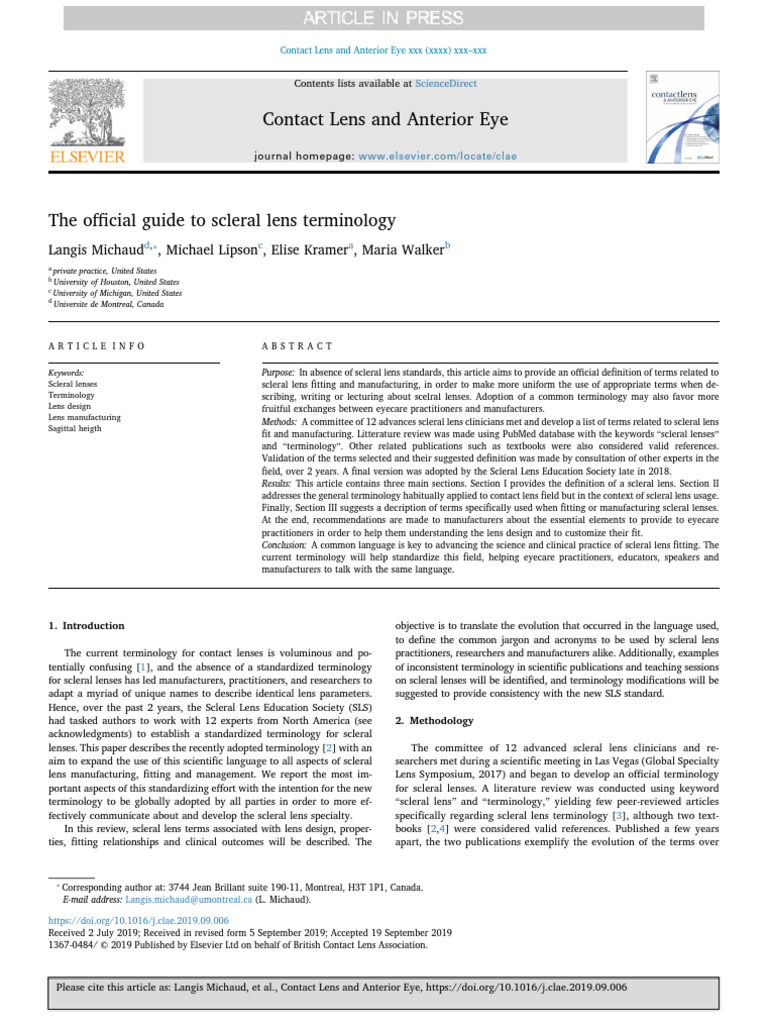 The Official Guide To Scleral Lens Terminology | PDF | Cornea | Eye