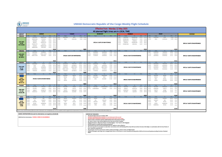 Drc Unhas Euhaf Weekly Schedule Effective Monday 12 May 2025 Vf | PDF ...