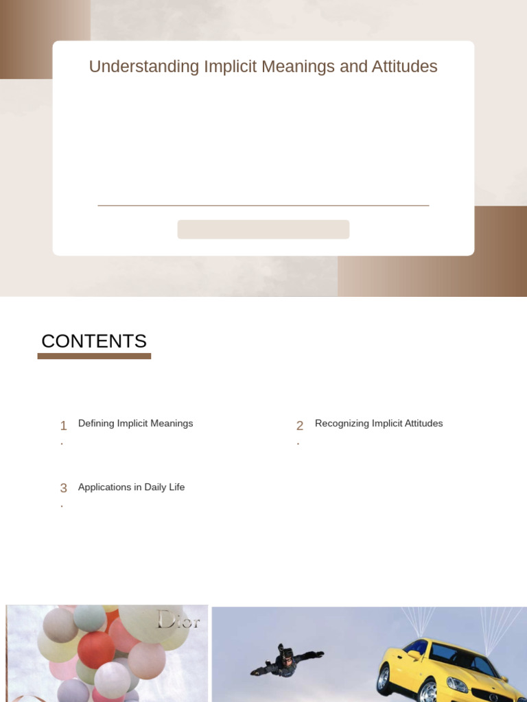 Understanding Implicit Meanings and Attitudes | PDF | Attitude (Psychology) | Communication