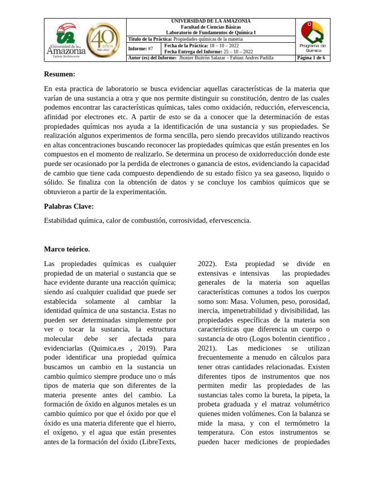 LFQI22II - INF07 - Buitron Jhonier - Padilla Andres | PDF | Redox ...