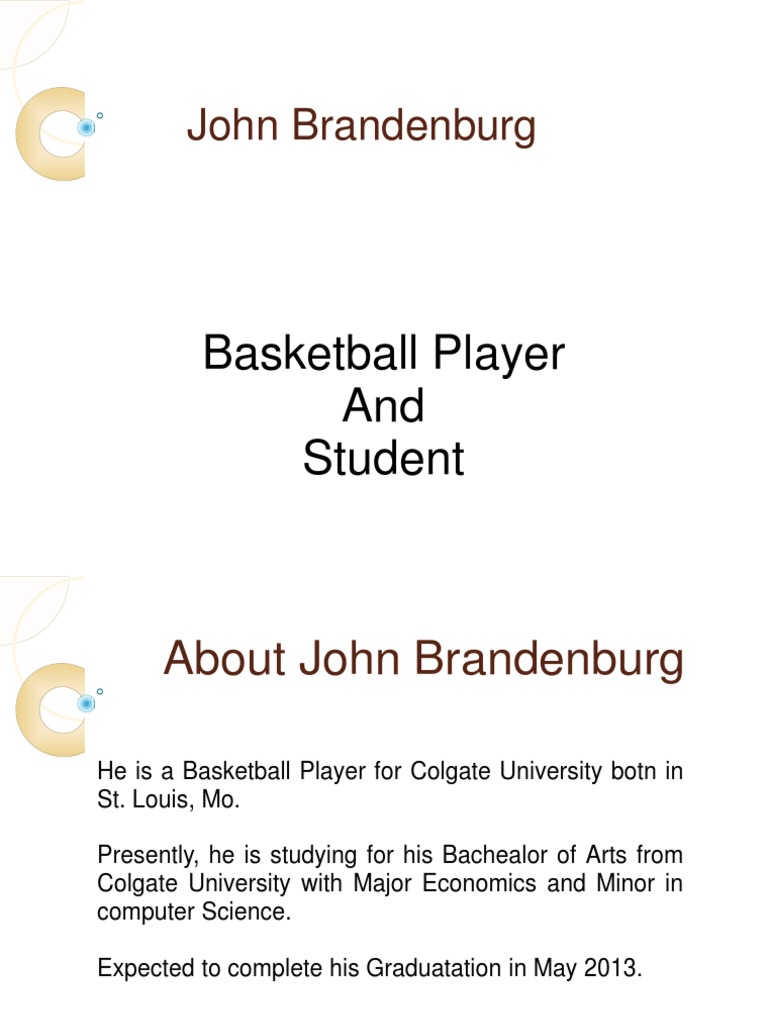 John Brandenburg: Colgate Basketball Player | PDF | Sports & Recreation ...
