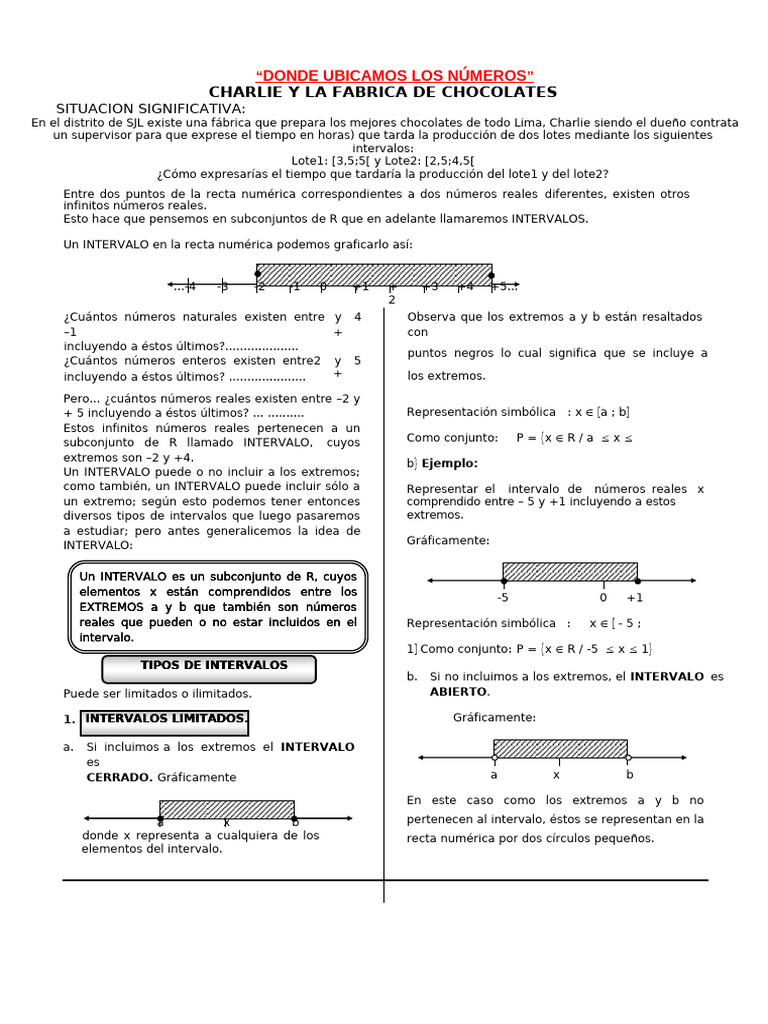Tipos de Intervalos en Números Reales | PDF | Intervalo (Matemáticas ...