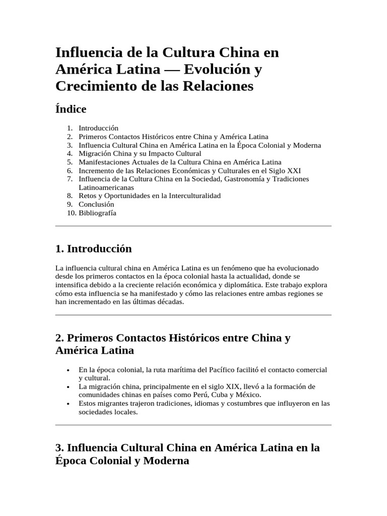 Cultura China en América Latina: Impacto y Evolución | PDF | America ...
