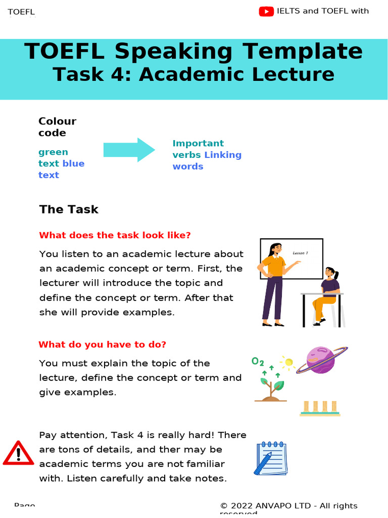 ToEFL Speaking Template - Task 4 | PDF