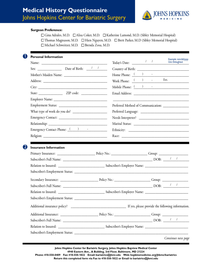 Patient History Packet | PDF | Surgery | Anesthesia