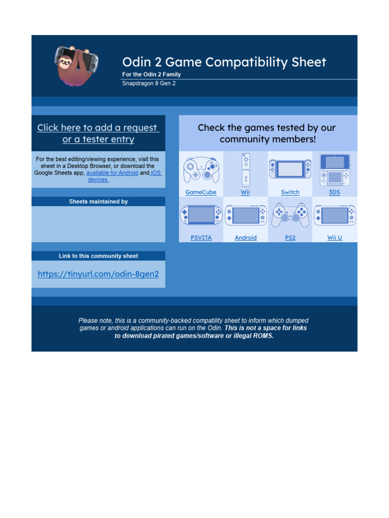 Odin 2 Game Compatibility Sheets | PDF | Play Station | Android ...
