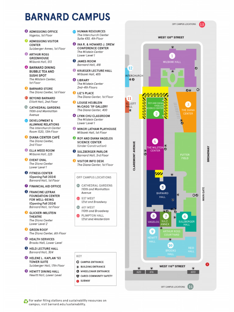 Barnard Campus Map 2024 | PDF