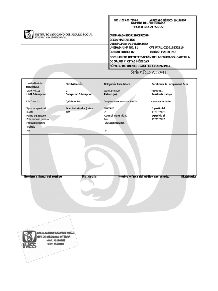 Incapacidad Temporal IMSS: Certificado y Proceso | PDF
