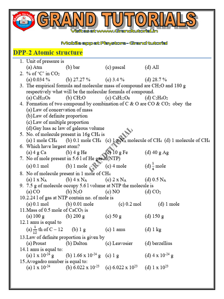 Dpp-2 Atomic Structure | PDF