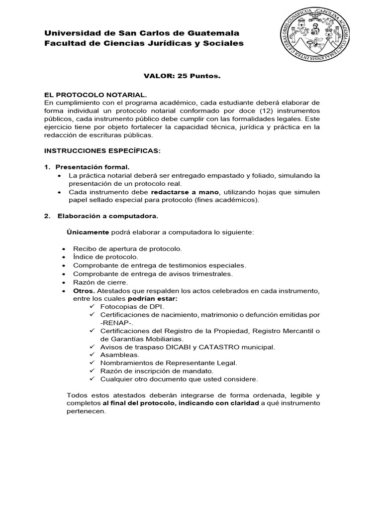 Protocolo Notarial - Listado de Escrituras Públicas - Año 2025 | PDF