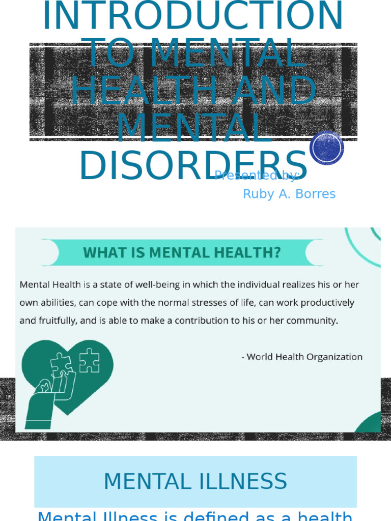 Introduction To Mental Health and Mental Disorders | PDF