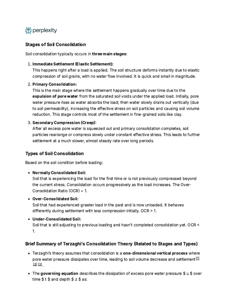 Stages and Types of Soil Consolidation | PDF | Materials Science ...