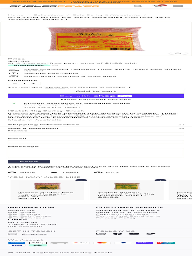 iCatch 1kg Burley Red Prawn Crush | PDF | Fish And Humans