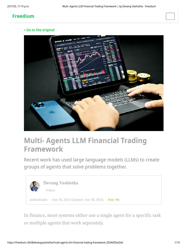 Multi - Agents LLM Financial Trading Framework - by Devang Vashistha - Freedium | PDF