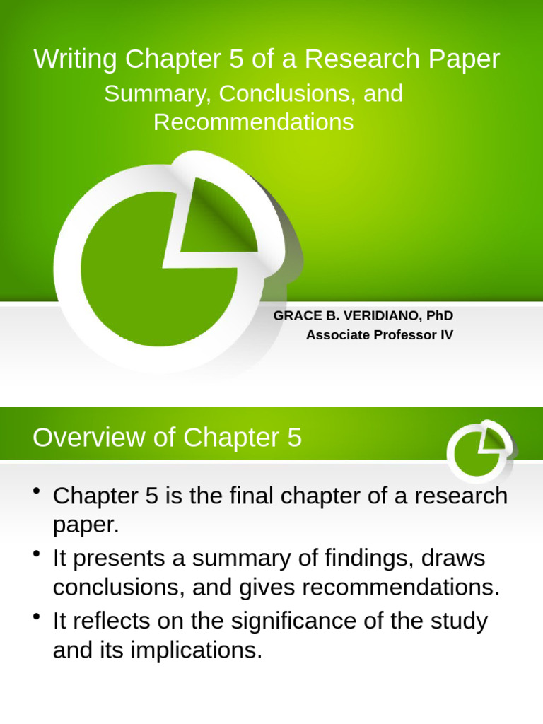 How To Write Chapter 5 of Research | PDF