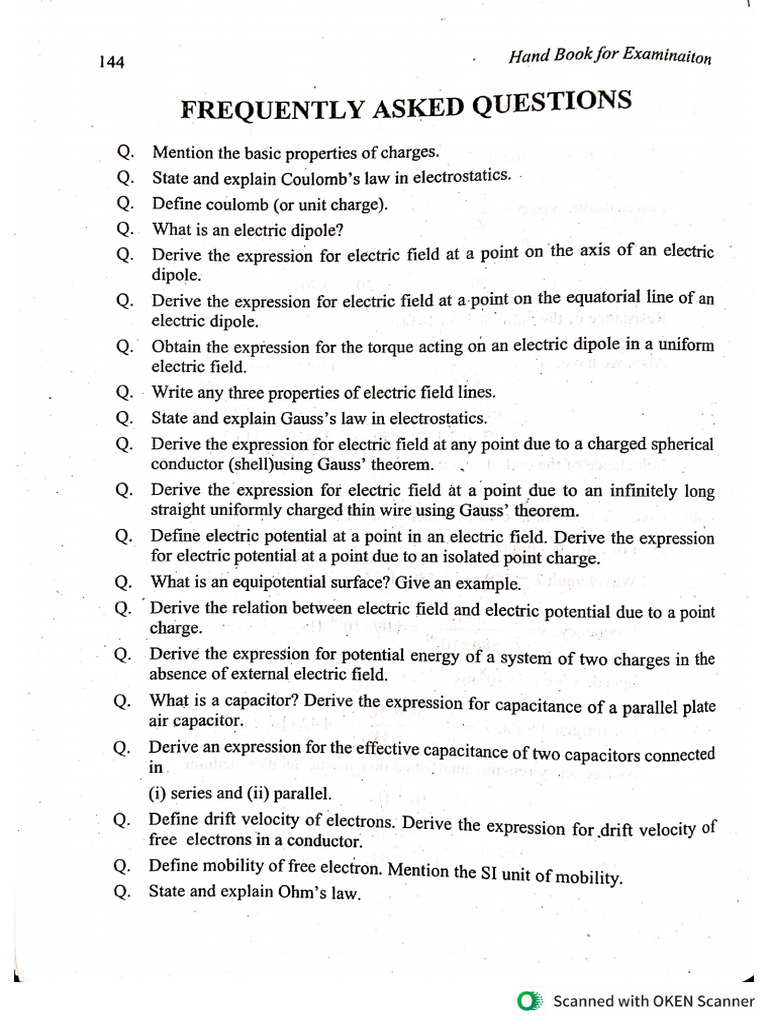 Physics Important Questions - 100% Sure Shot | PDF
