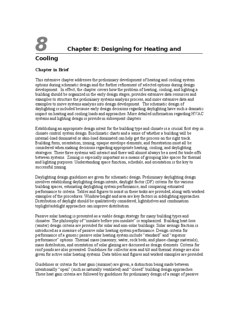 Chapter 8: Designing For Heating and Cooling | PDF | Hvac | Air ...