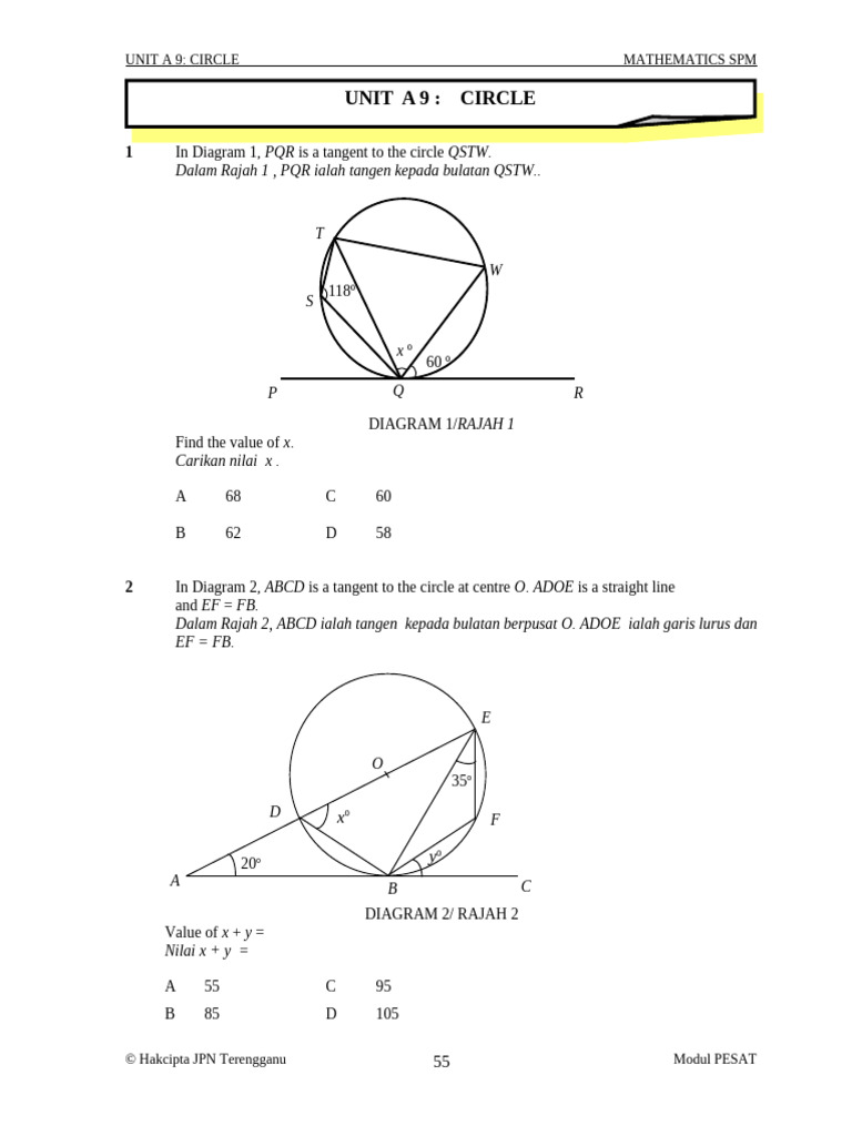 Unit A 9 Circles | PDF