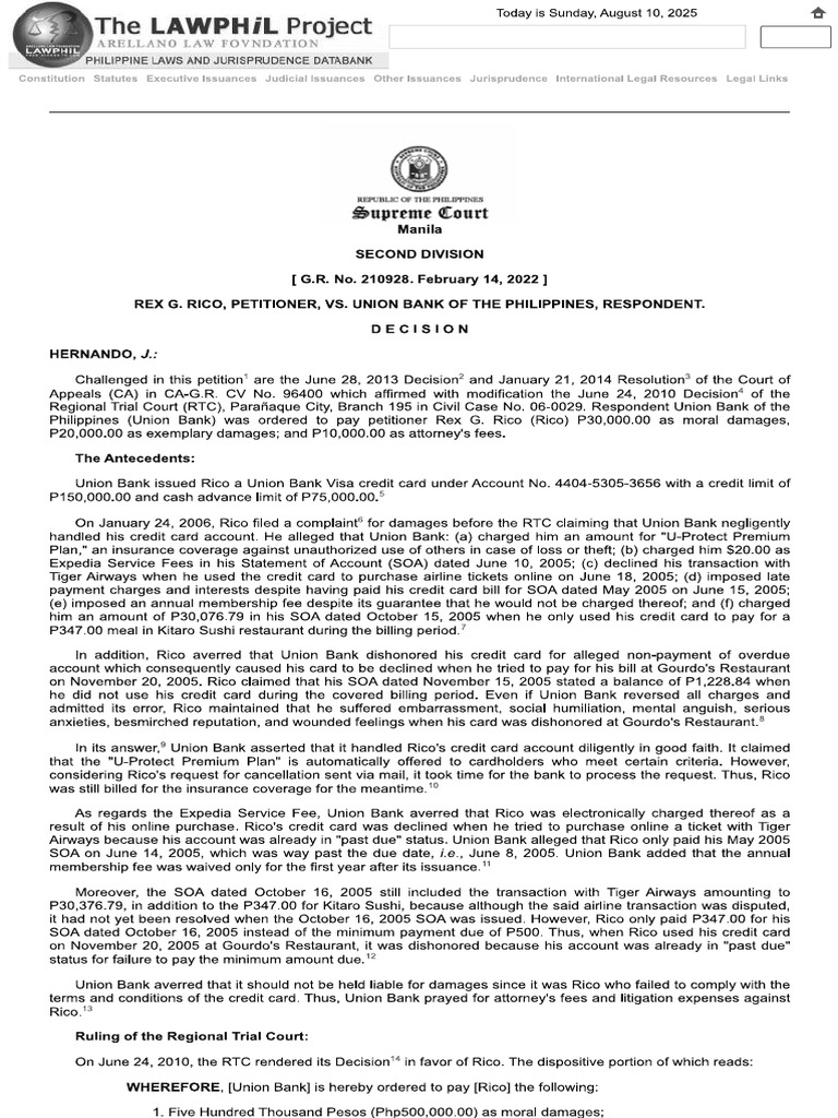 Rico v. Union Bank of The Philippines | PDF