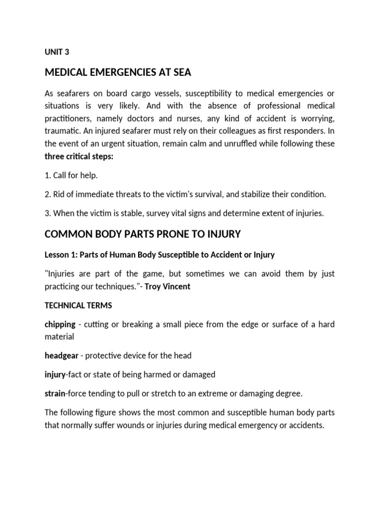 Medical Emergencies at Sea: Safety Guide | PDF | Personal Protective ...