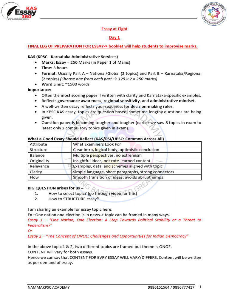 Essay@Eight Topic 1 | PDF | Essays