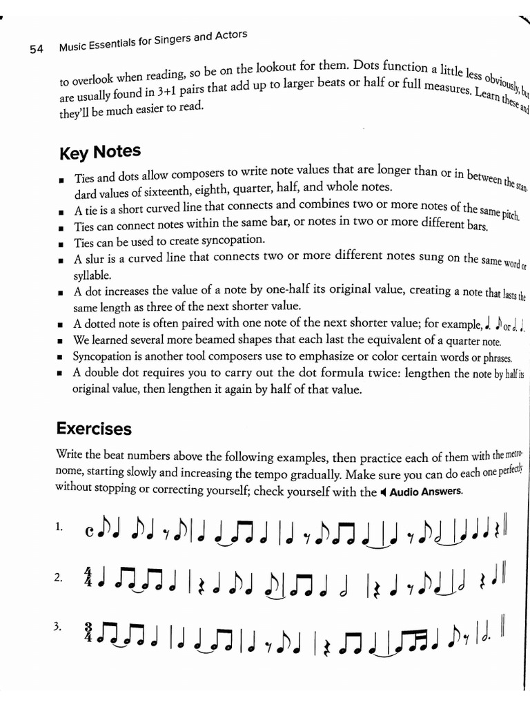 Rhythm Exercises (Ties and Dots) | PDF