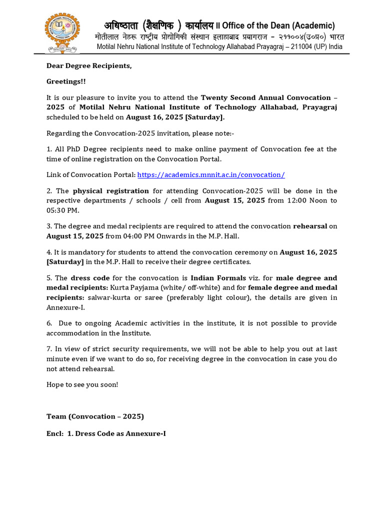 Letter To Degree Recipients | PDF | Fashion | Clothing