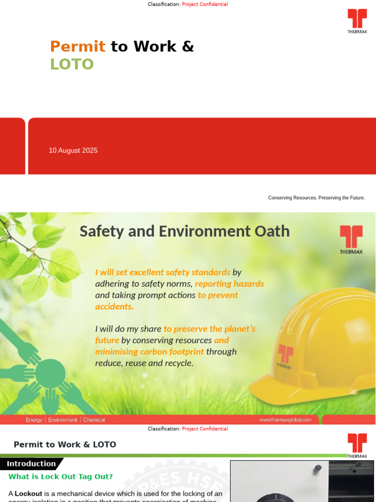 Standard Template - Permit To Work & LOTO | PDF | Safety | Occupational ...