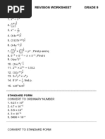 Grade 8 Math Test Preparation - Indices and Standard Form | PDF