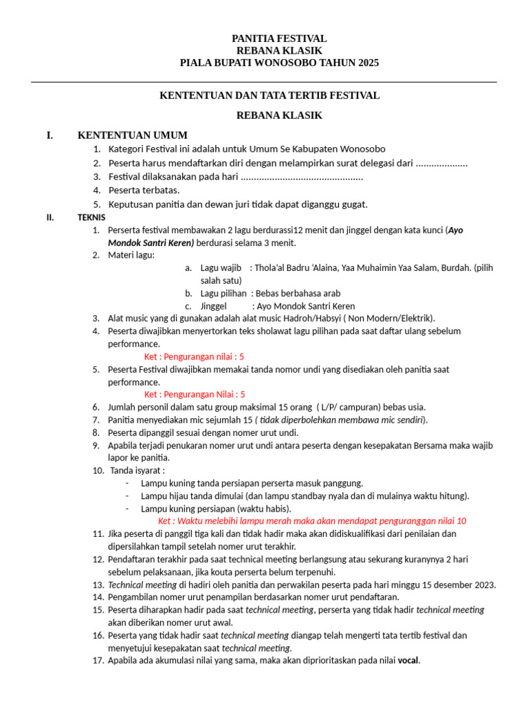 Festival Rebana Klasik Wonosobo 2025 | PDF