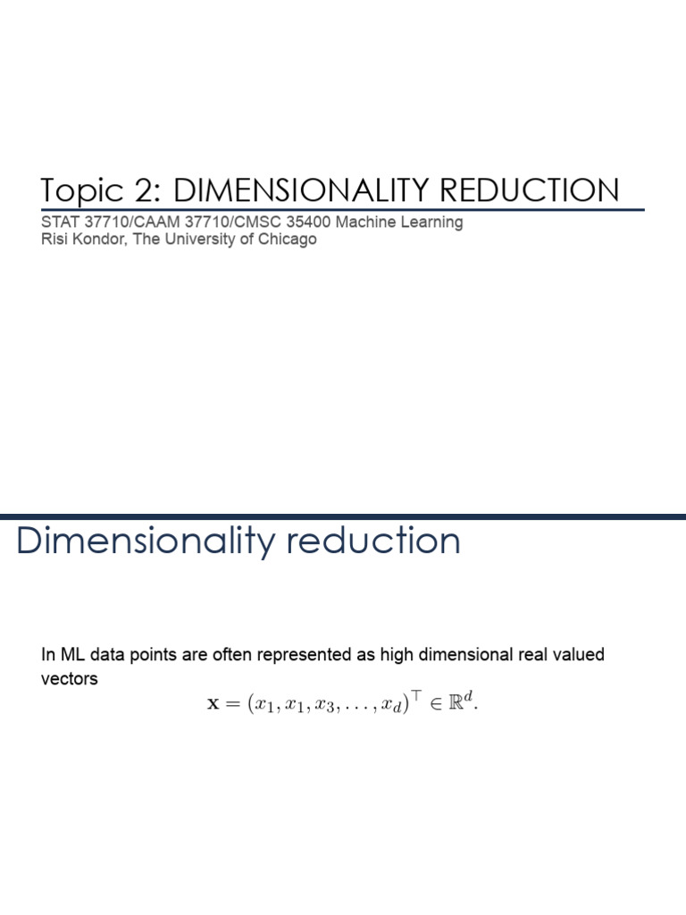Dimensionality Reduction | PDF | Manifold | Principal Component Analysis