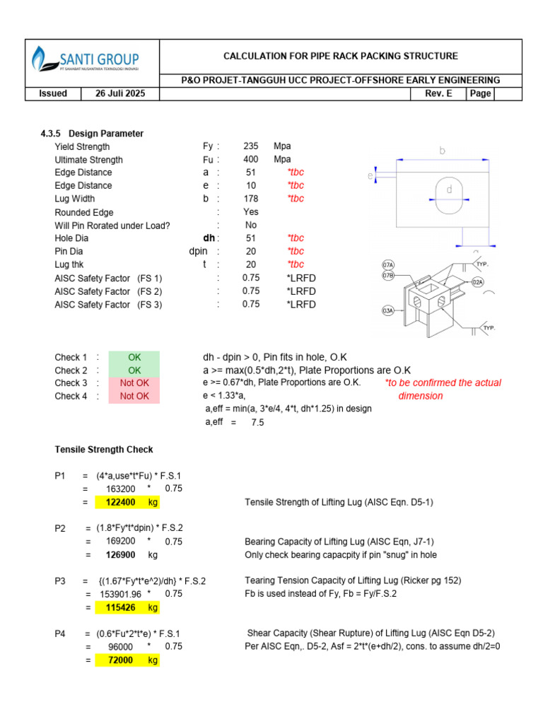 Lifting Lug Strength Calculation Guide | PDF | Mechanical Engineering ...