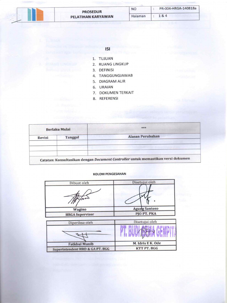 SOP PKA HRD 003 Pelatihan Karyawan | PDF