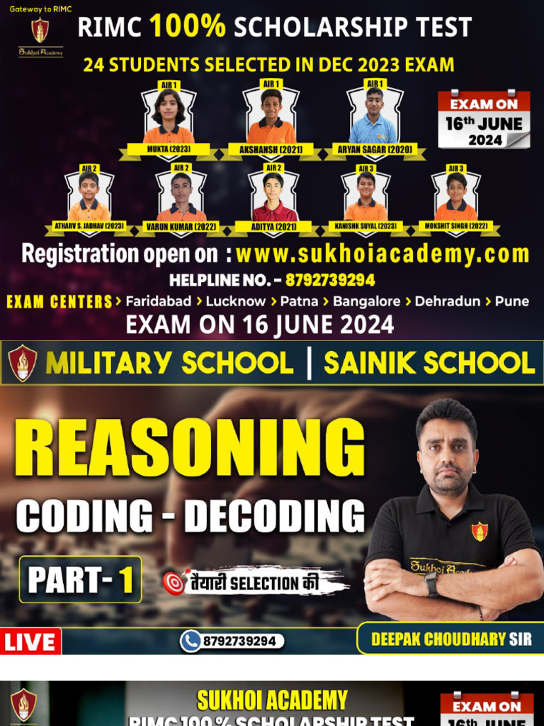 15th Jun Coding Decoding Part 1 YT Class-1 (1)_31231026 | PDF | Chess | Chess Theory