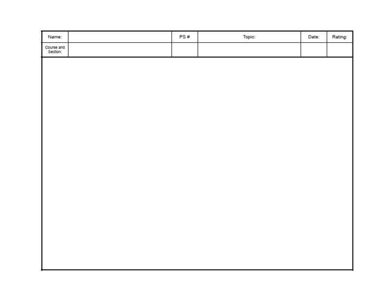 Problem Set Template (Landscape-1P) | PDF