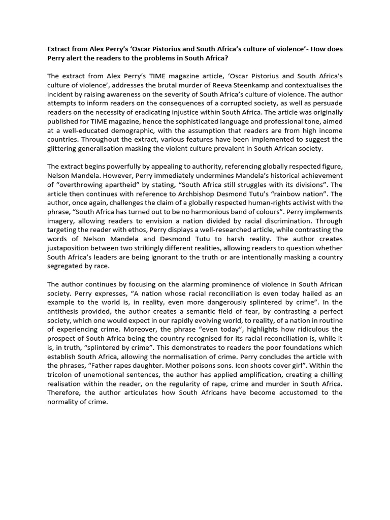 Exemplar Paper 1 Response To Alex Perry | PDF