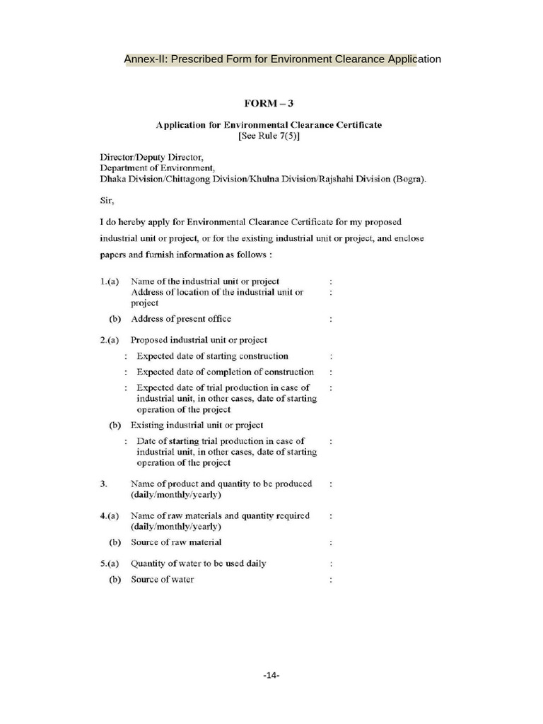 ECC Application Form - Template | PDF