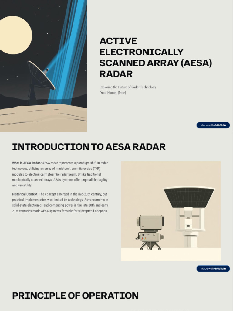 Active Electronically Scanned Array AESA Radar | PDF | Radar | Wireless