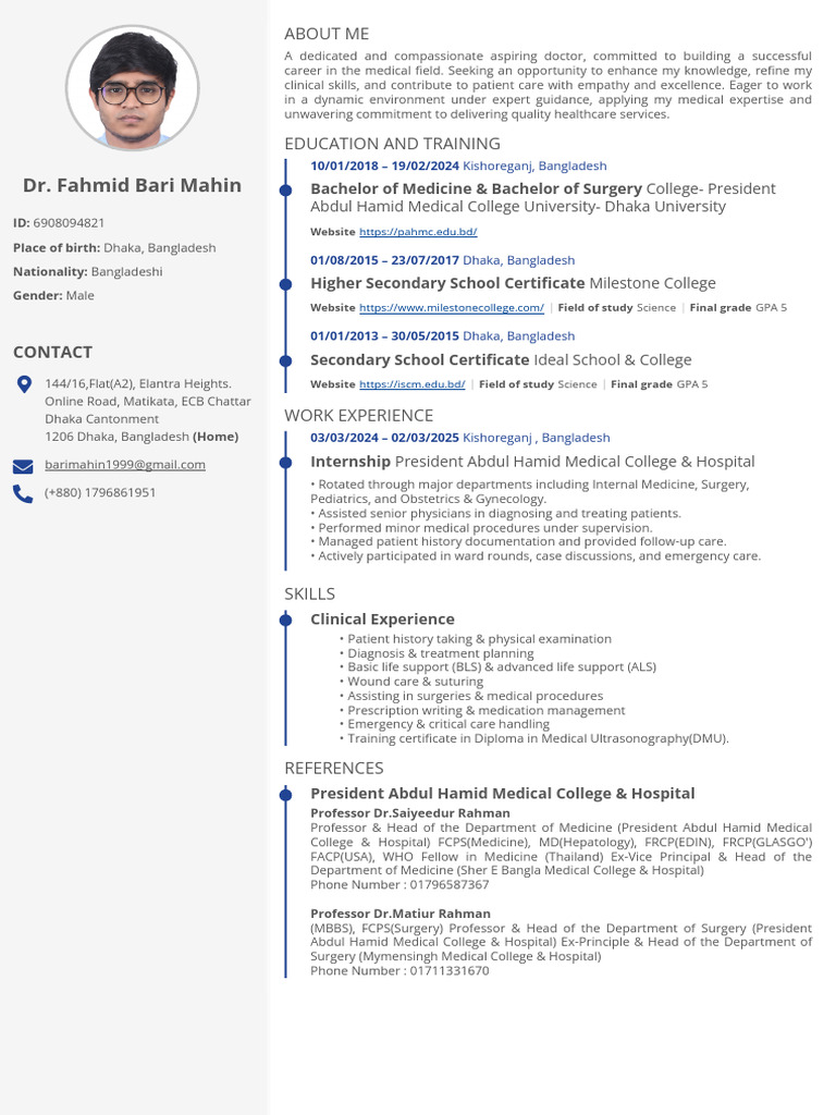 Aspiring Doctor from President College | PDF | Medical School | Medicine