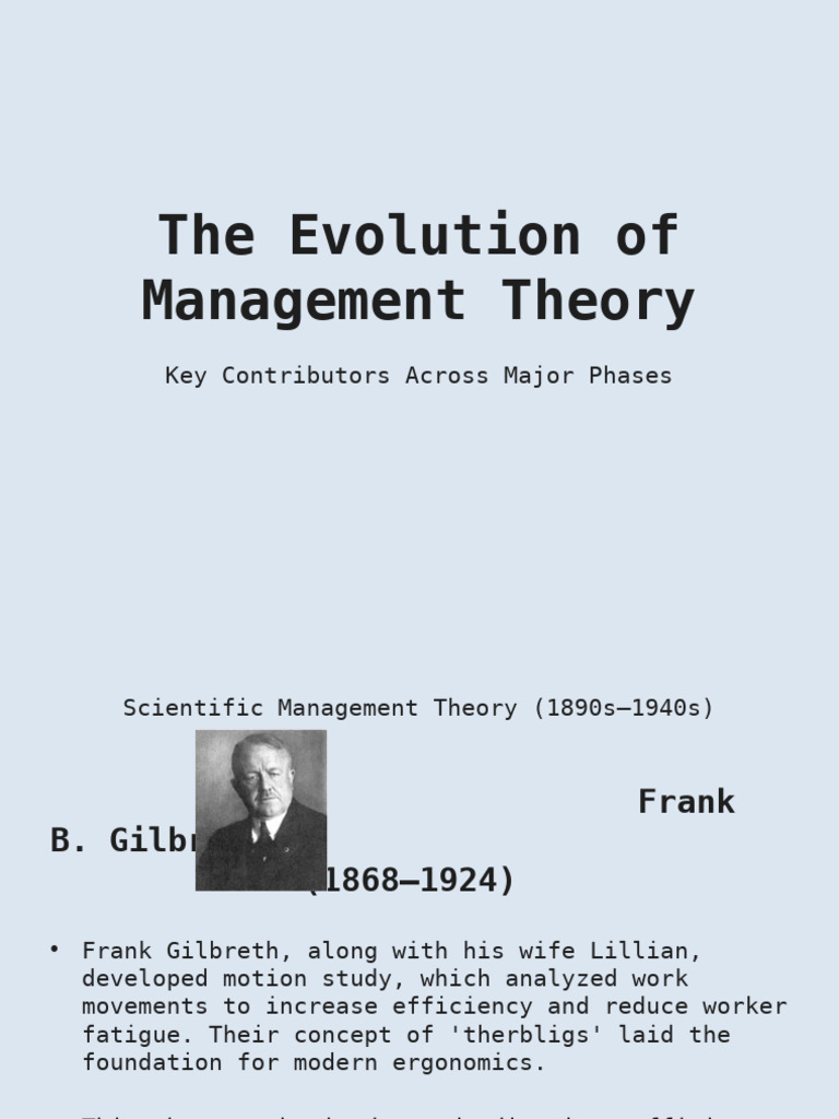 Evolution of Management Theories Timeline | PDF | Cognitive Science ...