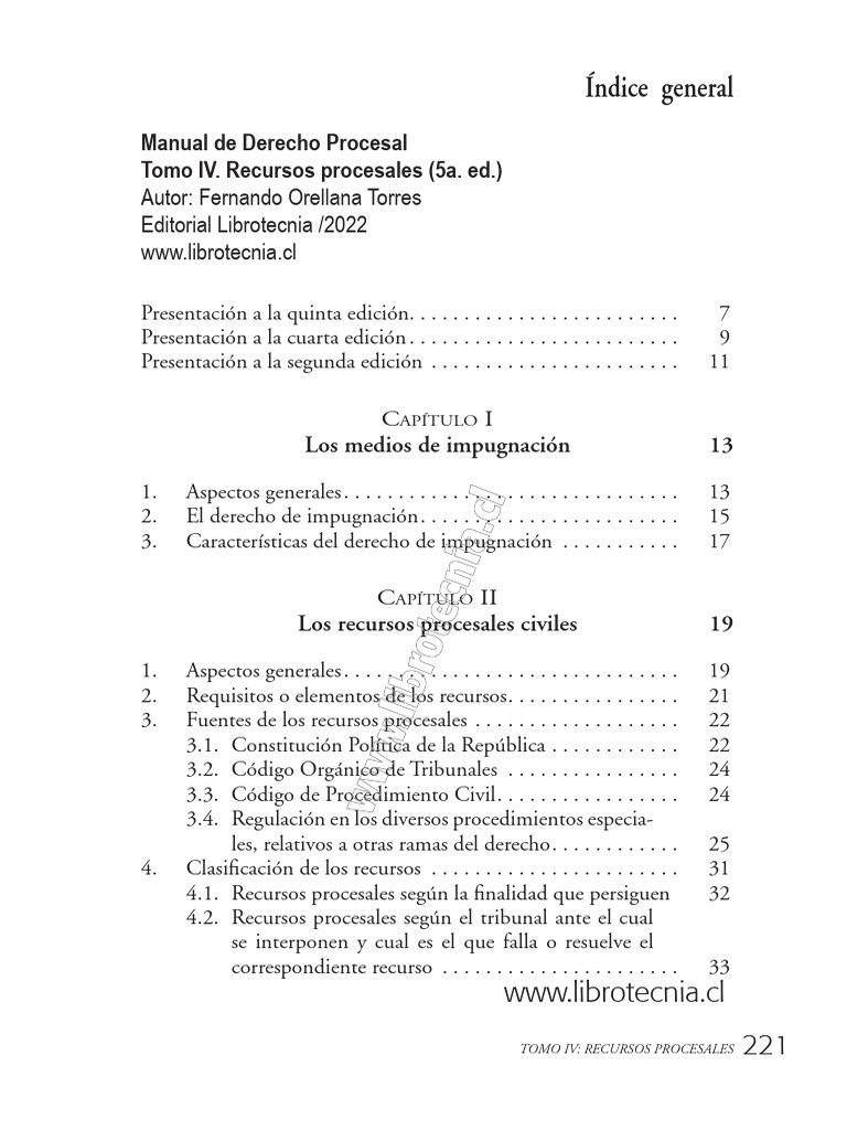 Manual de Derecho Procesal Tomo IV Recursos Procesales (5a. Ed.) | PDF | Apelación | Sentencia (ley)