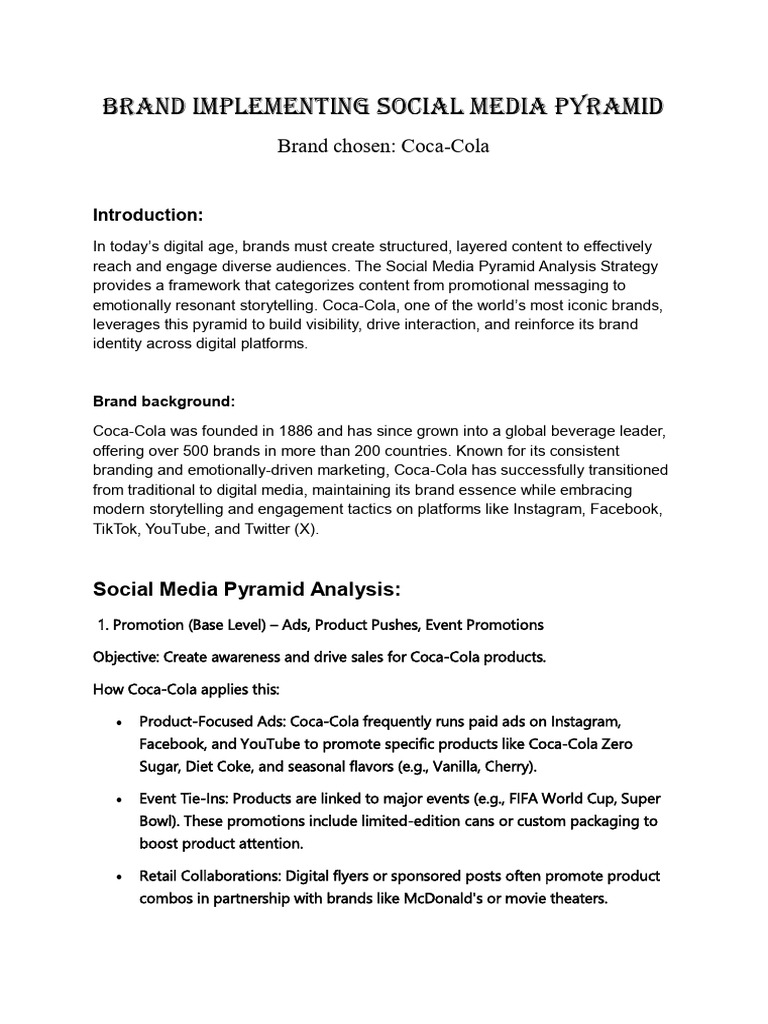 Coca-Cola's Social Media Pyramid Strategy | PDF | The Coca Cola Company ...
