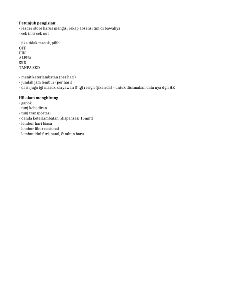 Staff Store Suhat Juli2025 | PDF