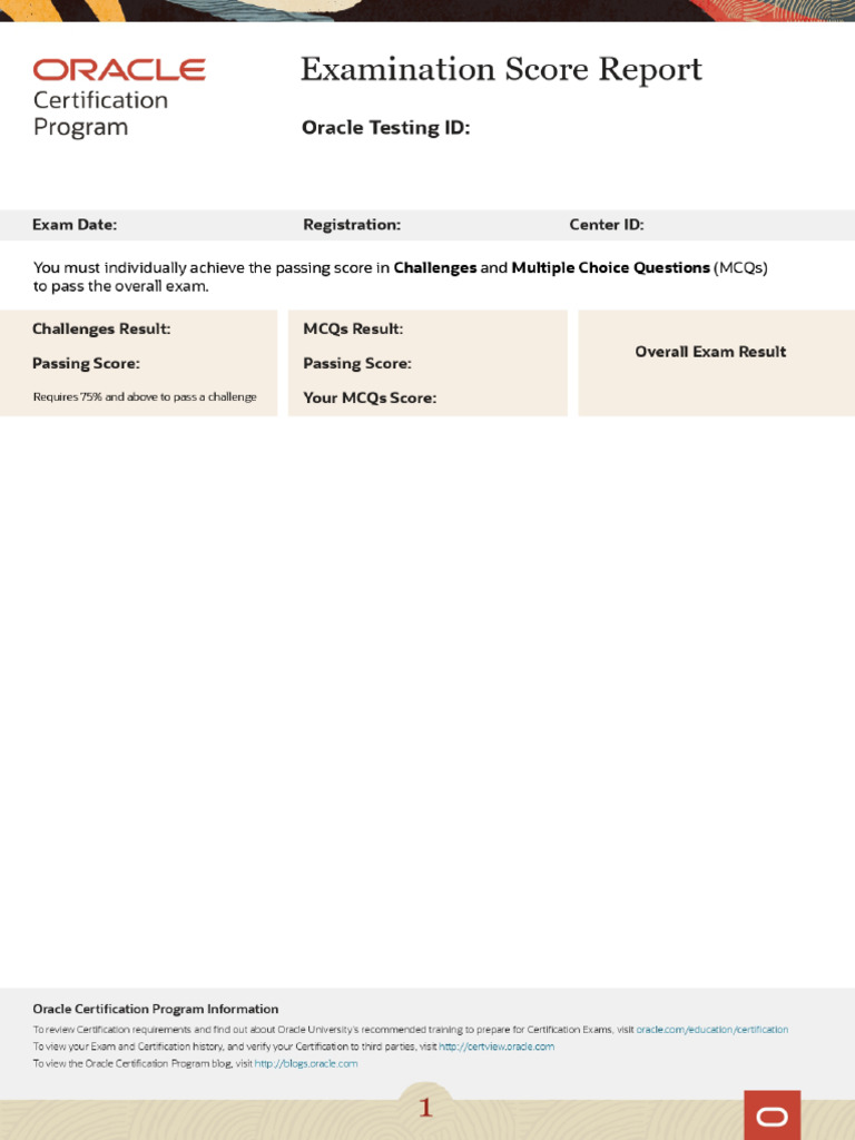 Score Report | PDF