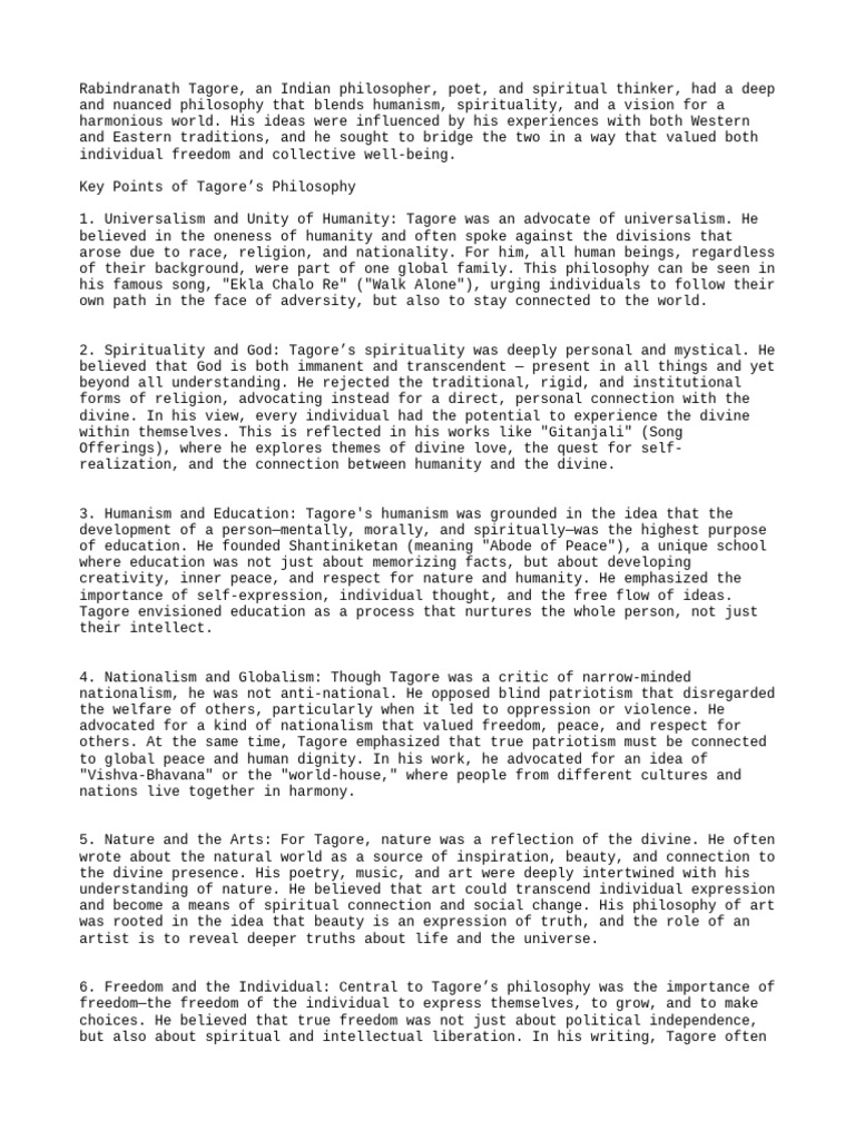 Rabindranath Tagore Philosophy | PDF | Divinity | Love