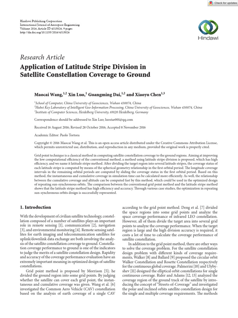 Latitude Stripe Method for Satellite Coverage | PDF | Latitude | Longitude